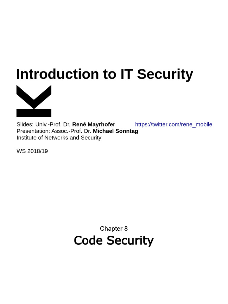 Intro To IT Security-WS2018 11 | PDF | Computer Security | Security