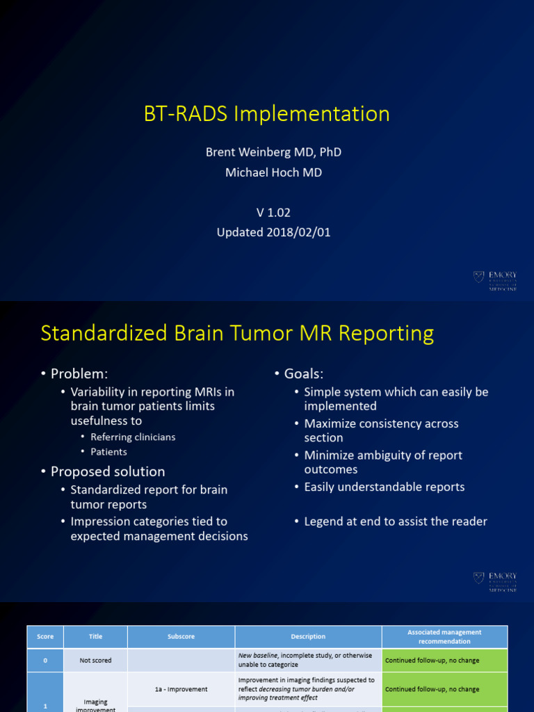 BT RADS Full Guide 2018 - 02 - 01 | PDF | Medical Imaging | Magnetic ...