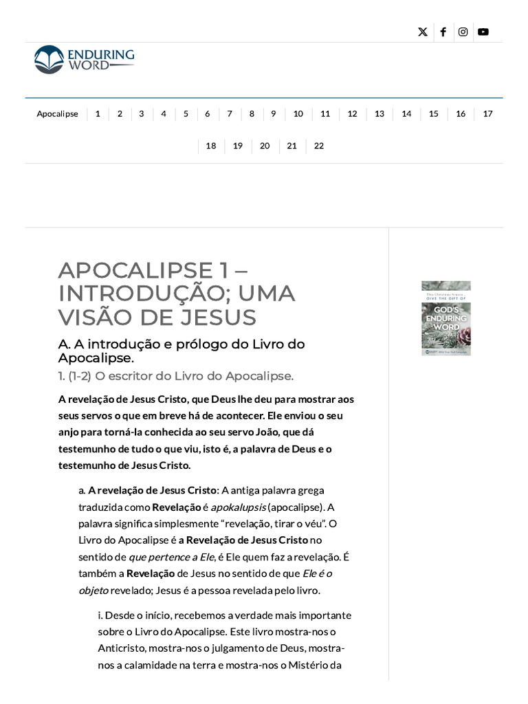 Apocalipse 1 - Enduring Word | PDF | Livro do Apocalipse | Jesus