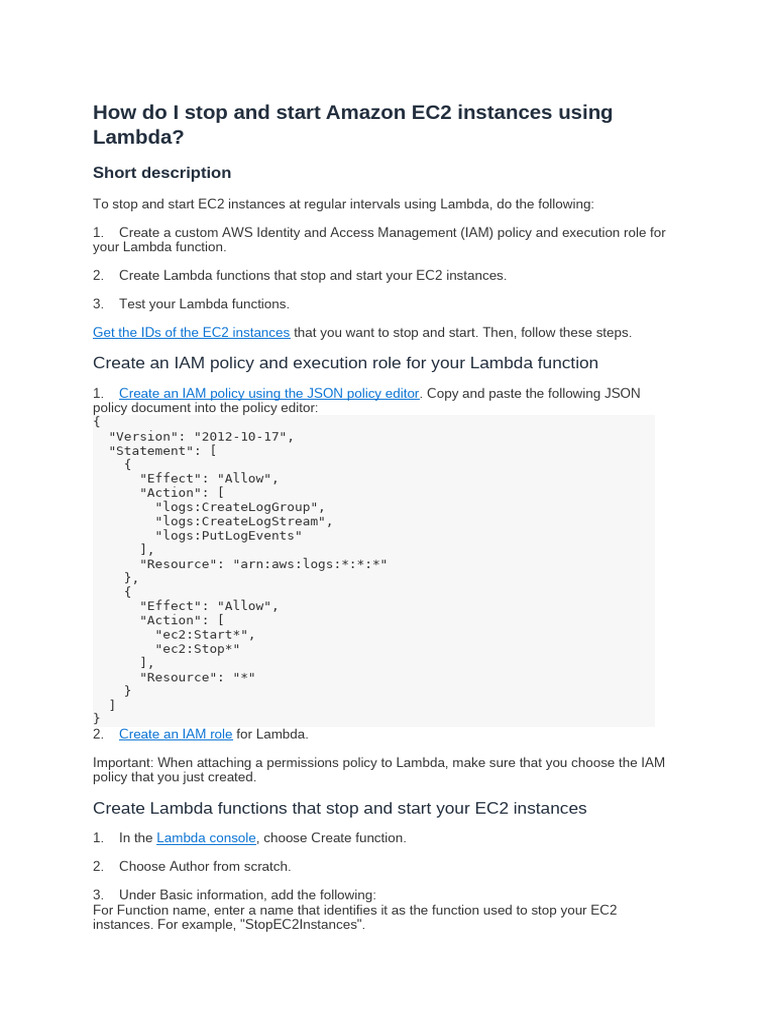 Automate EC2 with Lambda | PDF | Anonymous Function | Information Technology