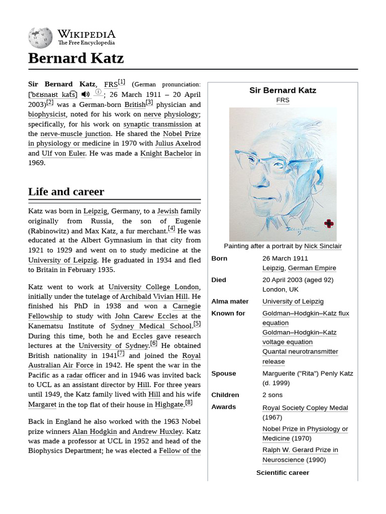 Bernard_Katz | PDF | Physiology | Neurophysiology