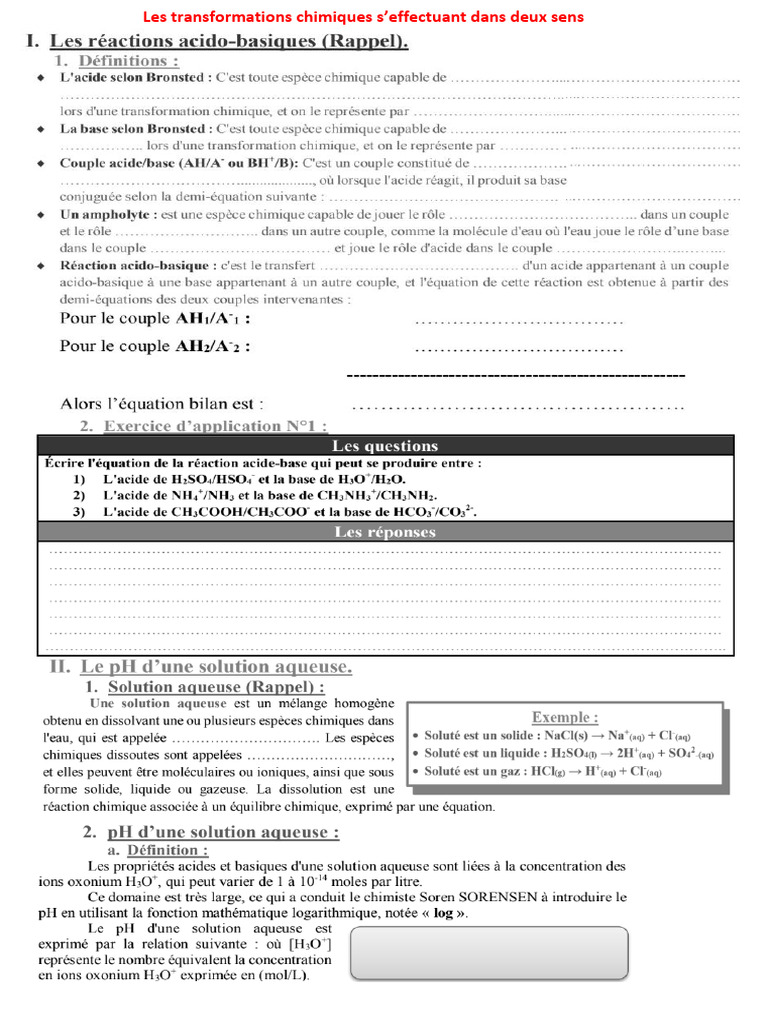 Cour A Remplir | PDF