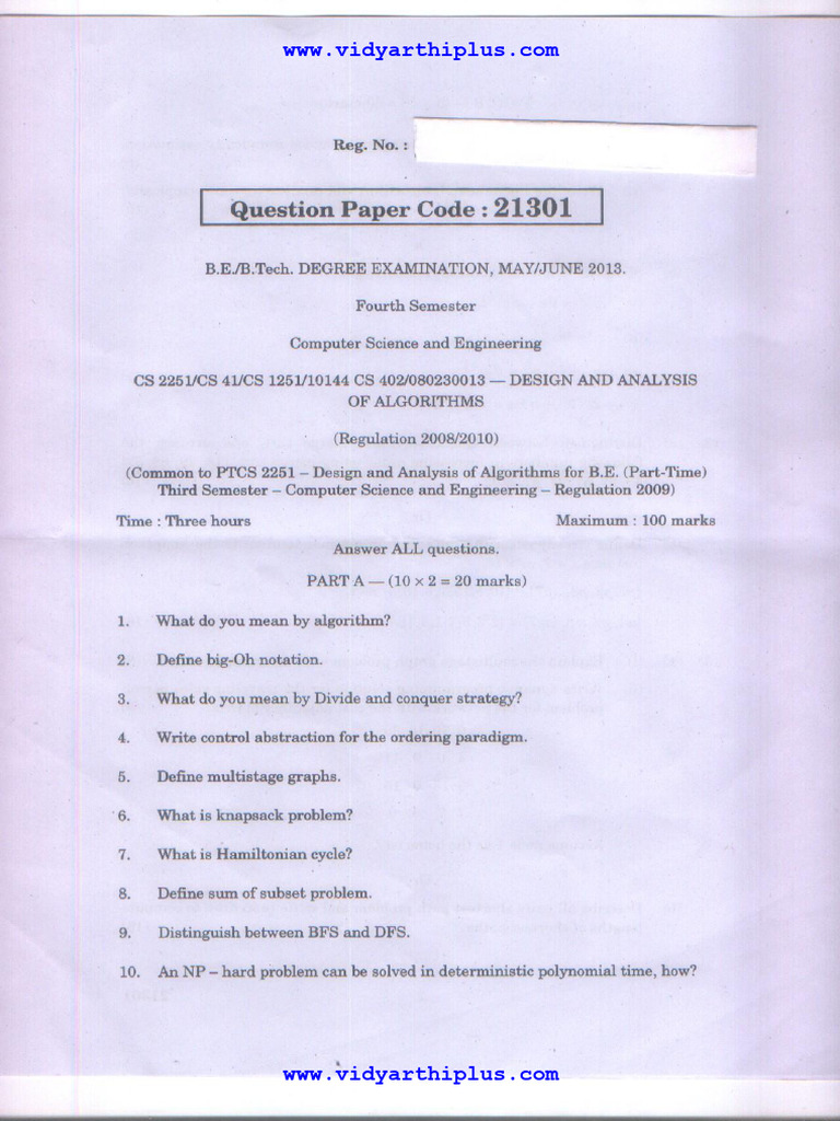 CS2251 May June 2013 | PDF