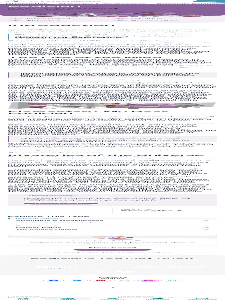 INTP Personality (Logician) 16Personalities | PDF | Personality Type ...