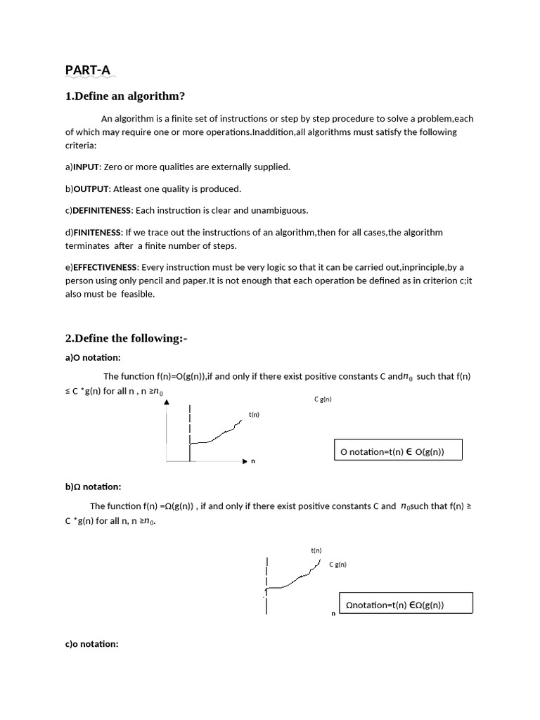 PART_A_DAA_UNIT_1 | PDF | Algorithms | Mathematical Analysis