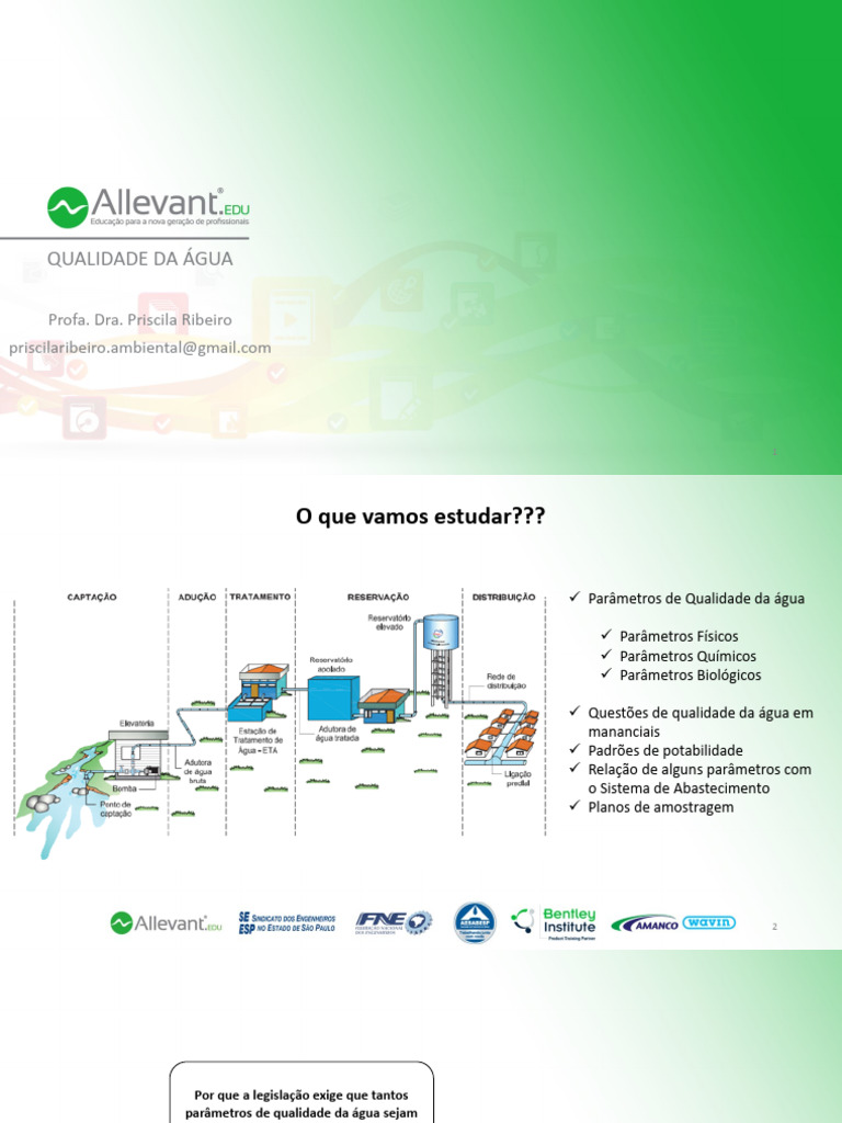 AULA 5 - SANEAMENTO GM 888 | PDF | Qualidade da água | Águas residuais