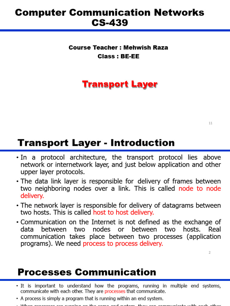Transport Layer | PDF | Transmission Control Protocol | Internet Protocols