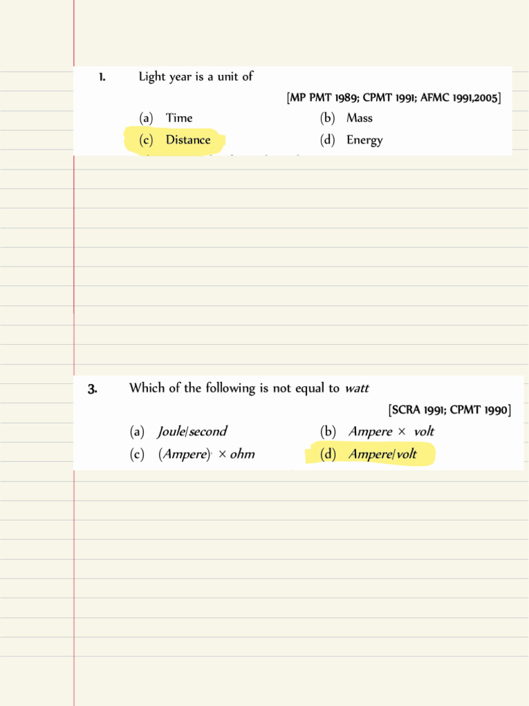 Units and Dimensions DPP-01 by Kishan Sahani | PDF