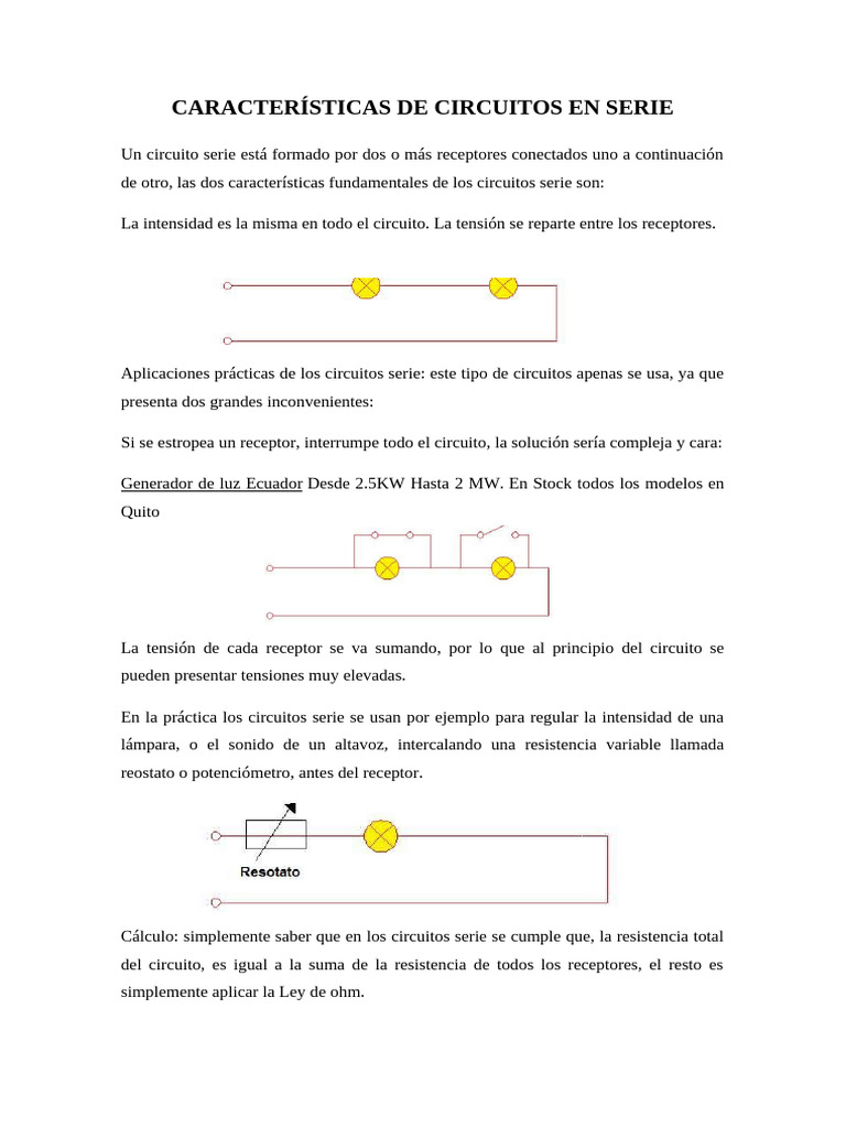 Circuitos en Serie, Paralelo y Mixto.. | PDF | Transformador ...