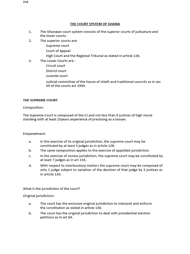 Overview of Ghana's Court System | PDF | Supreme Courts | Judge