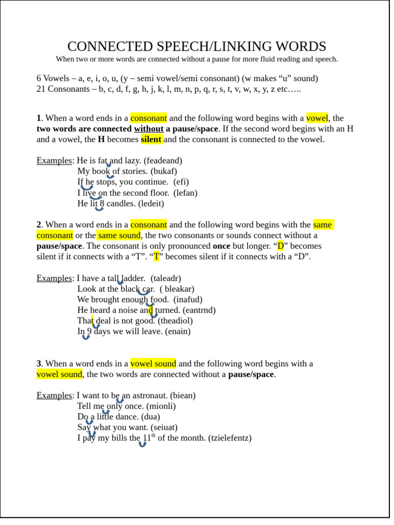 10. Connected Speech | PDF | Consonant | Vowel