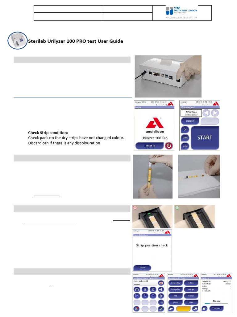 Urilyzer 100 PRO Quick Guide | PDF