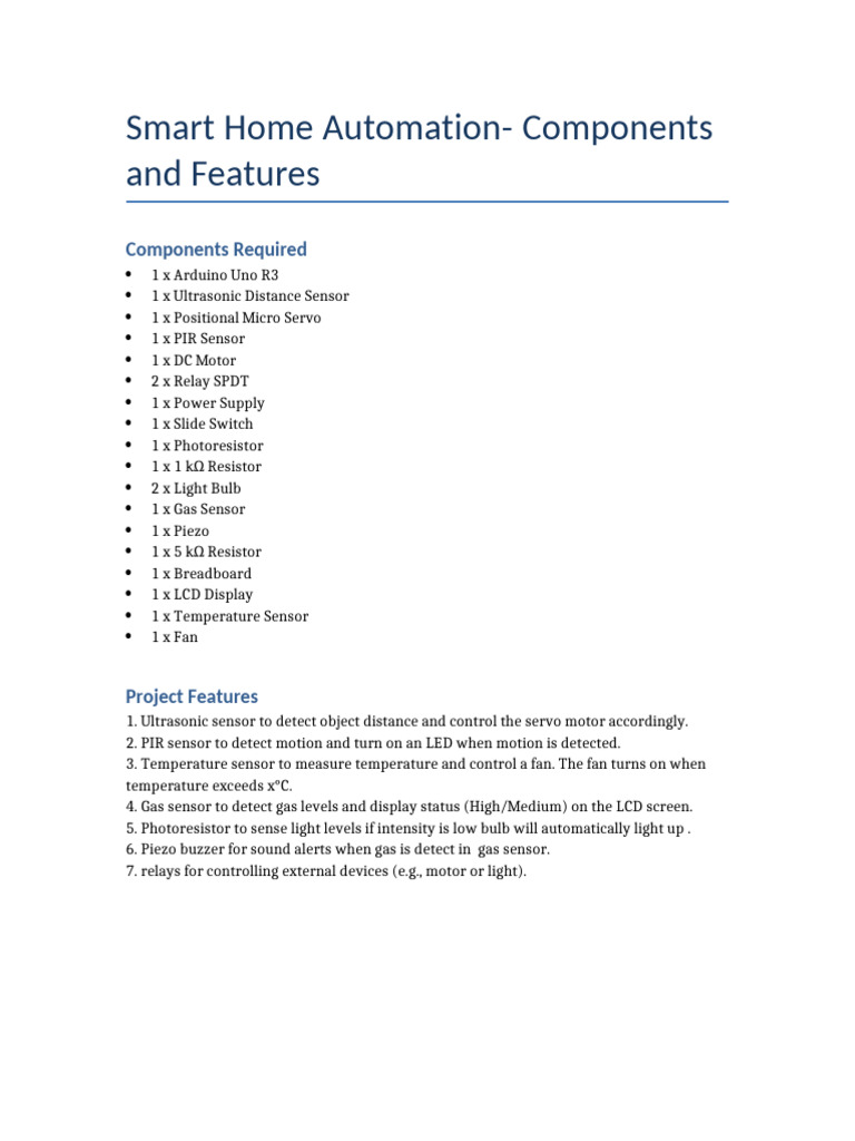 Smart Home - Components - and - Features | PDF