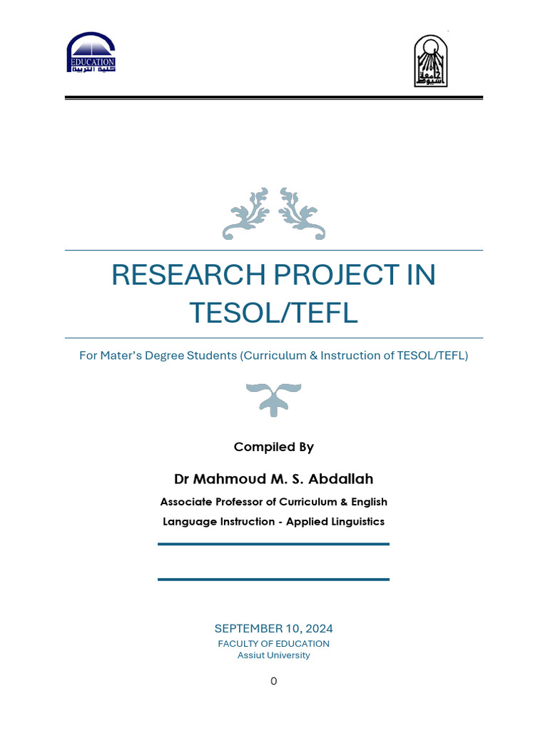 Research Project in Tesol Tefl | PDF | English As A Second Or Foreign ...