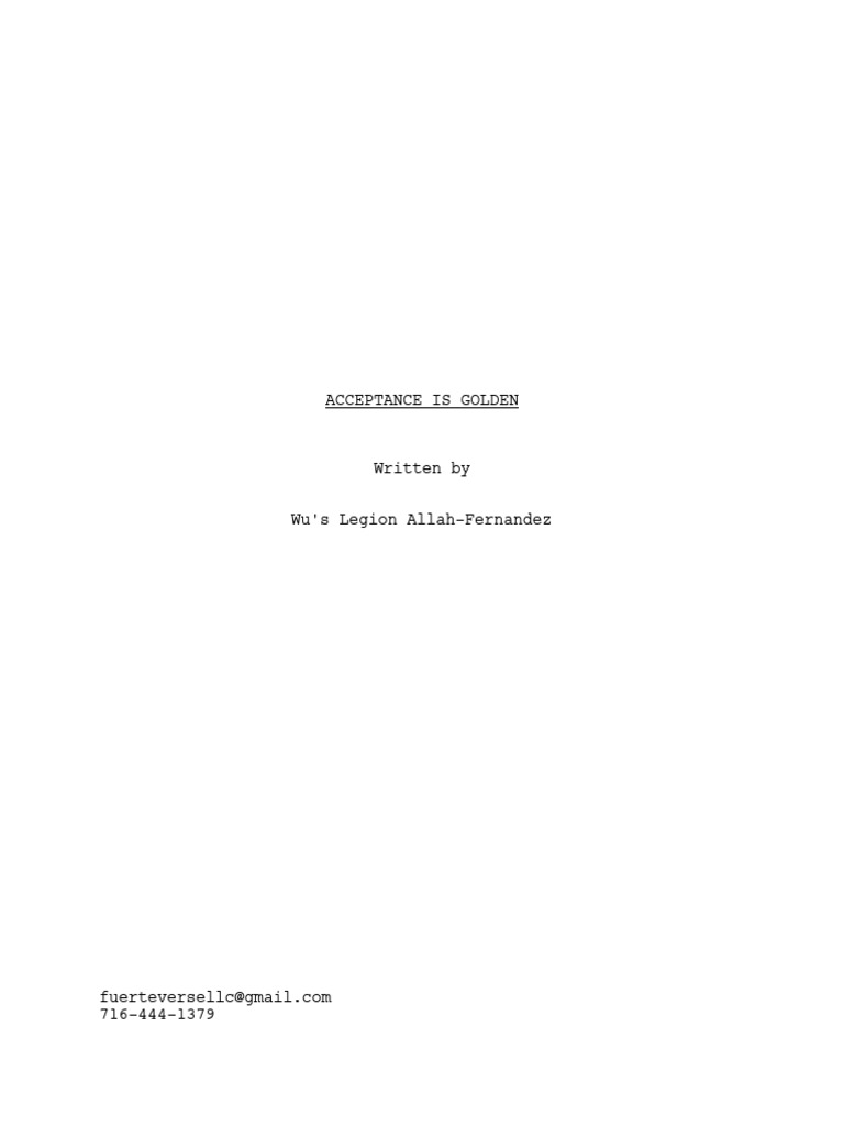 Accepence Is Golden Script | PDF
