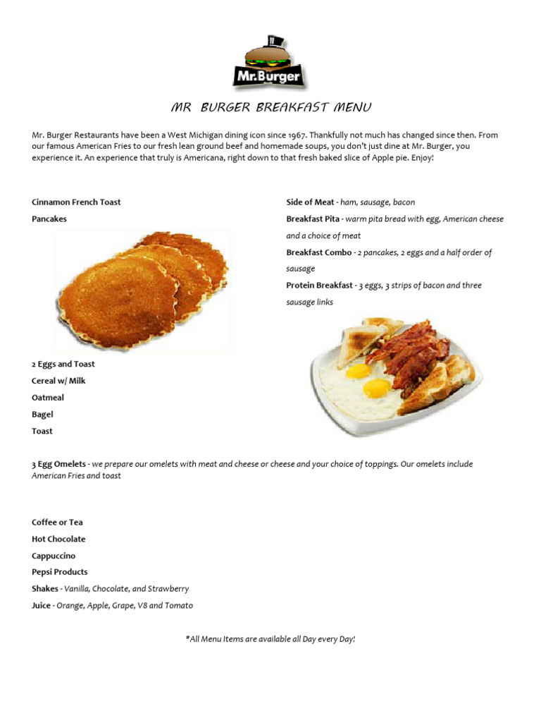 Mrburger Breakfastmenu | PDF