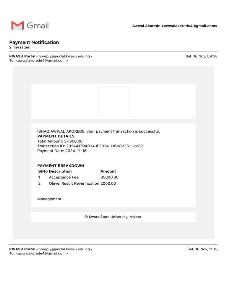 Payment Notification | PDF