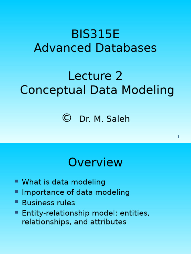 Lecture 02 Conceptual Phase And Erd 1 Pdf Data Model