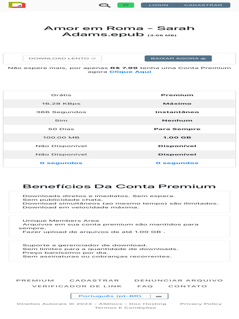 Amor em Roma - Sarah Adams - Epub - ASDocs - Doc Hosting | PDF