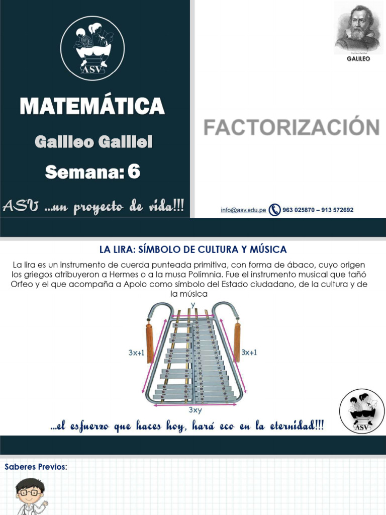 Sc 6 Alg Galileo i b | PDF | Factorización | Matemáticas