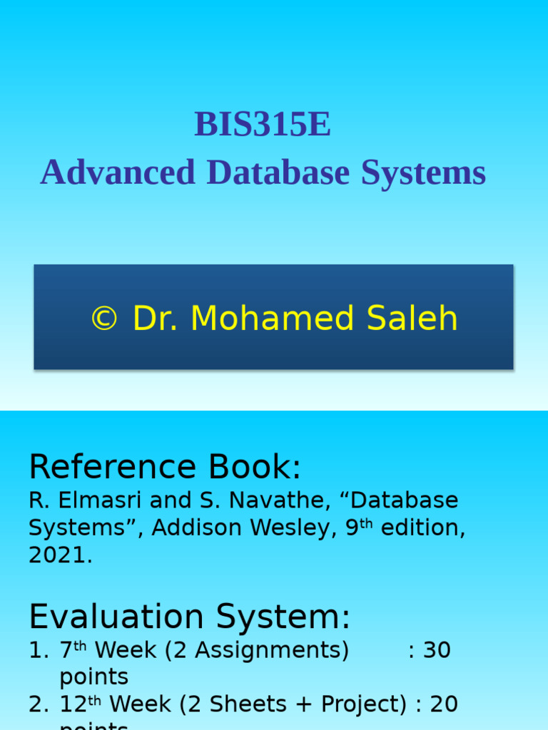 Advanced Database Course Guide | PDF | Databases | Relational Database