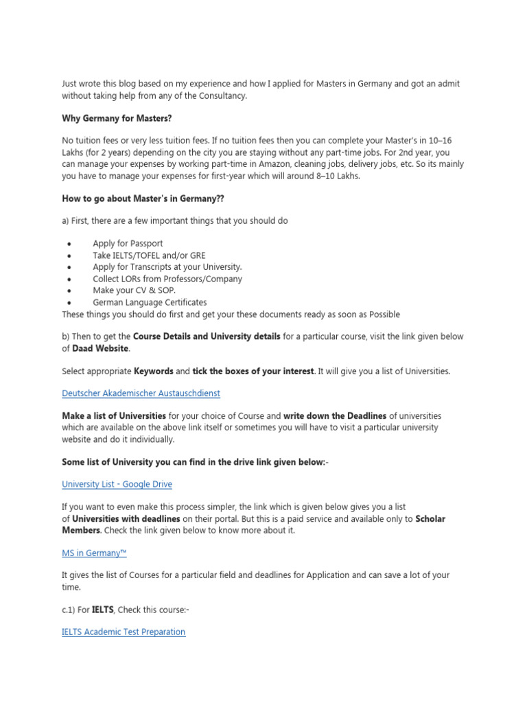 Masters in Germany | PDF | Notary Public | Graduate Record Examinations