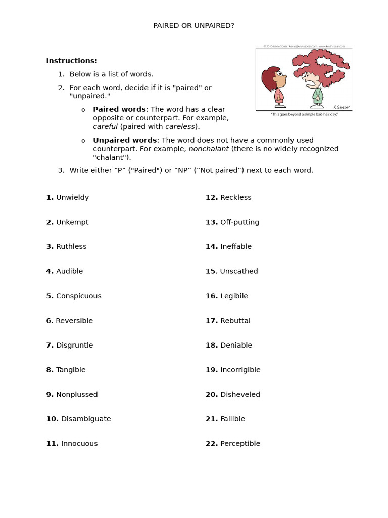 Paired or Unpaired | PDF