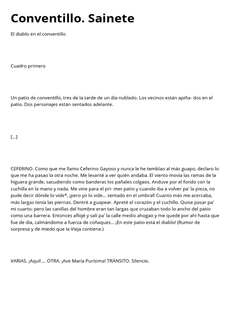 Conventillo. Sainete2 | PDF | Teatro