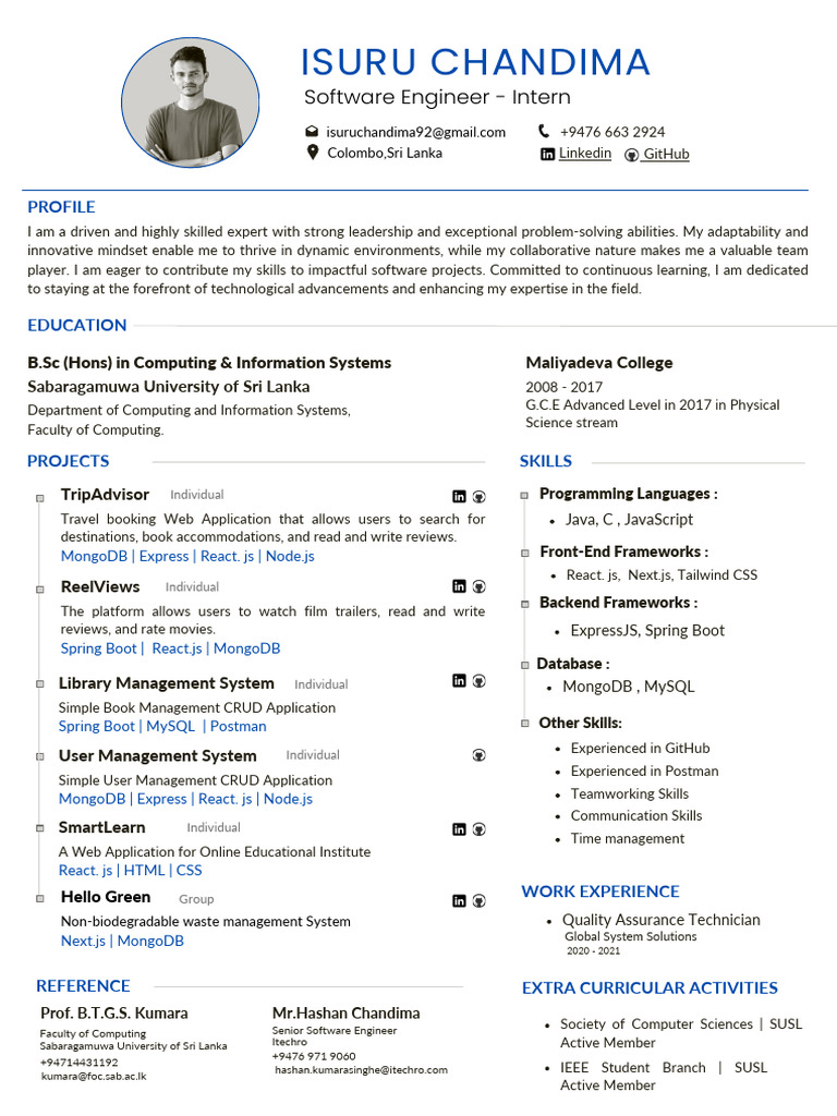 Isuru Chandima-SE Intern | PDF | Software Development | Information Technology