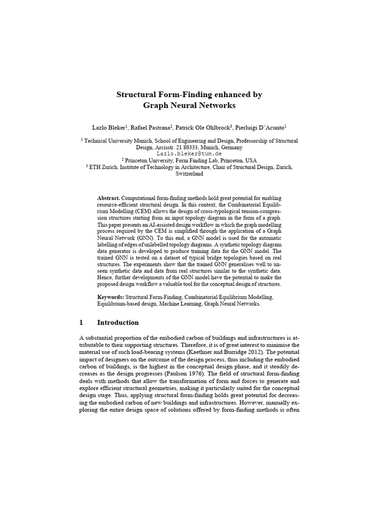 Structural Form Finding Enhanced by Graph Neural Networks | PDF | Applied Mathematics