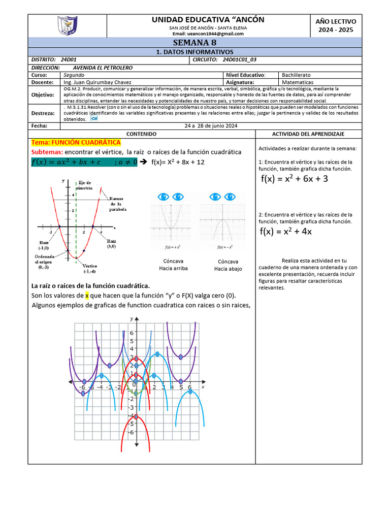Mat_ S8 2do A-B | PDF | Cero de una función | Matemáticas