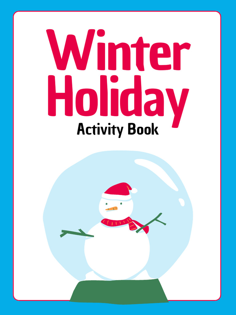 Winter Holiday Activity Worksheet in Red and Green Cartoon Style ...