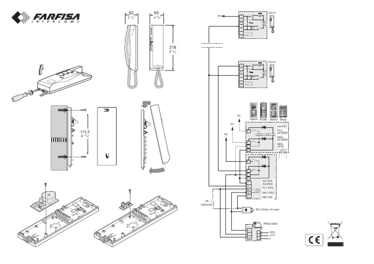 Farfisa Intercoms EX311 Mi2449 | PDF