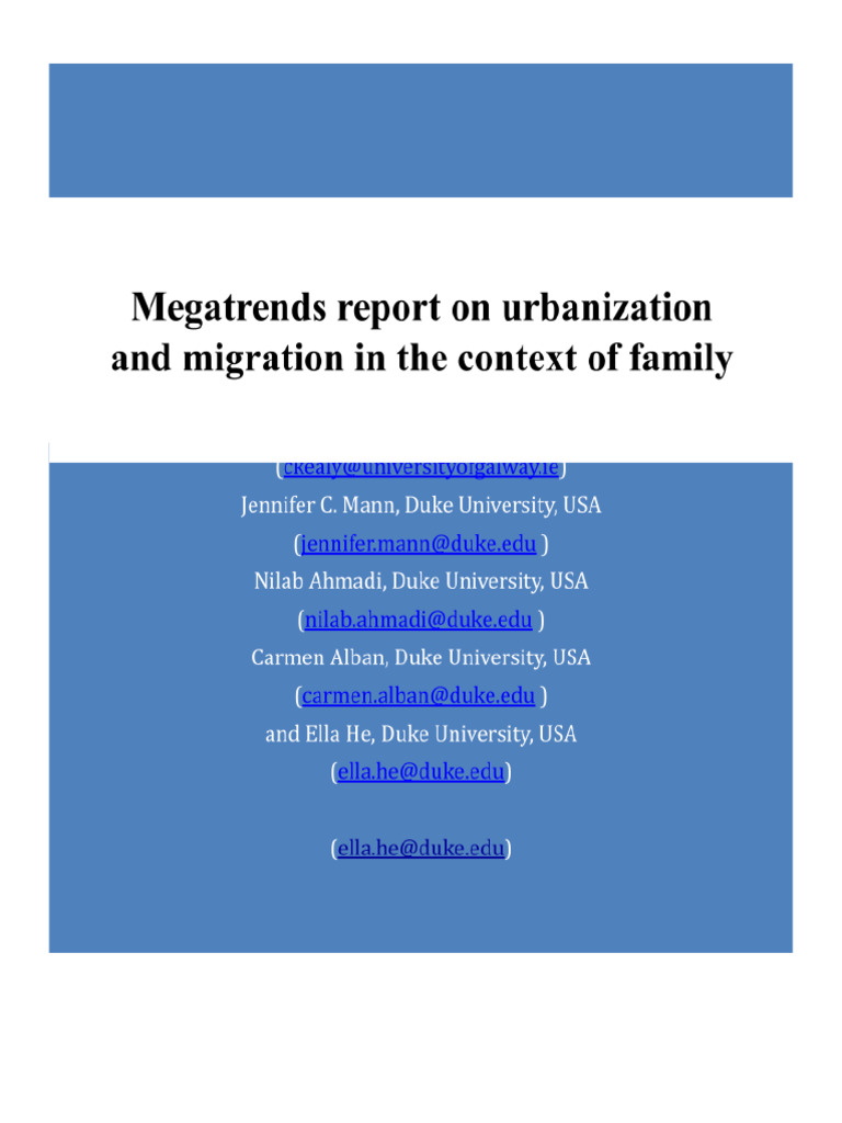 Migration and Urbanization | PDF | Cost Of Living | Human Migration