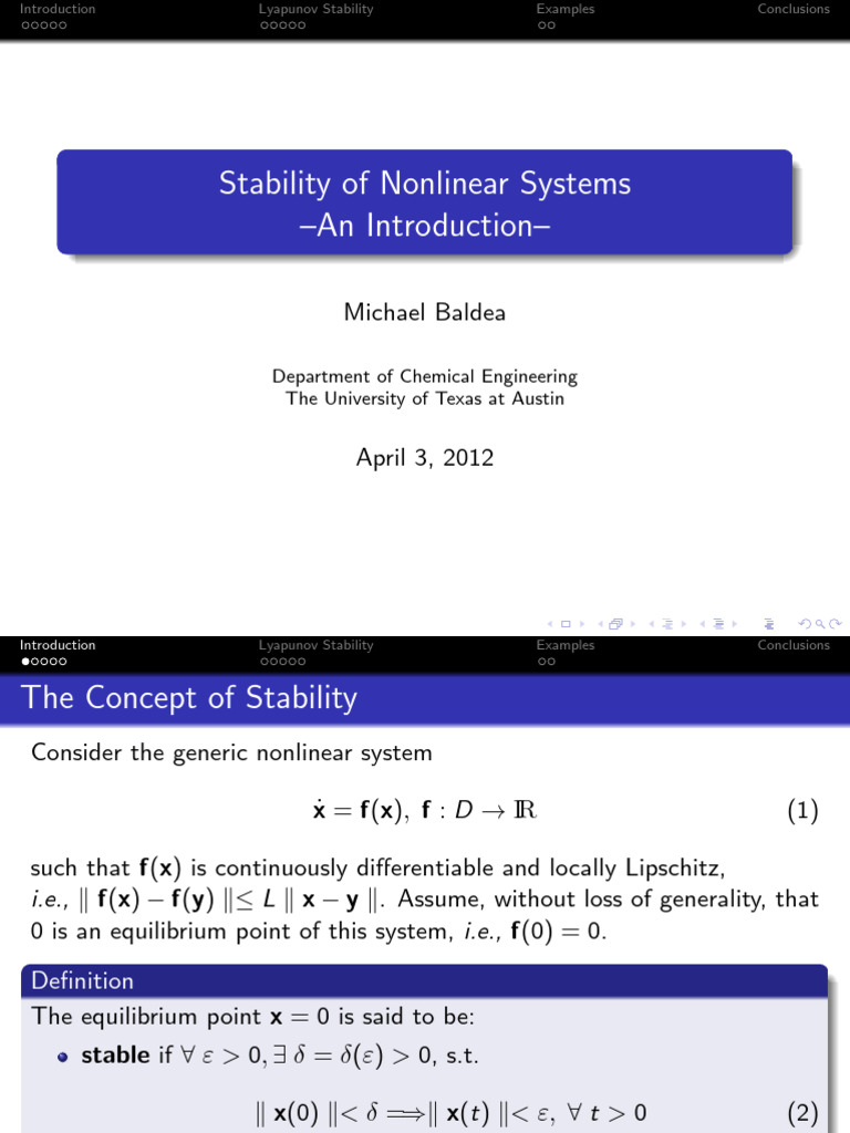 Ly Apu Nov Stability | PDF | Stability Theory | Differential Calculus