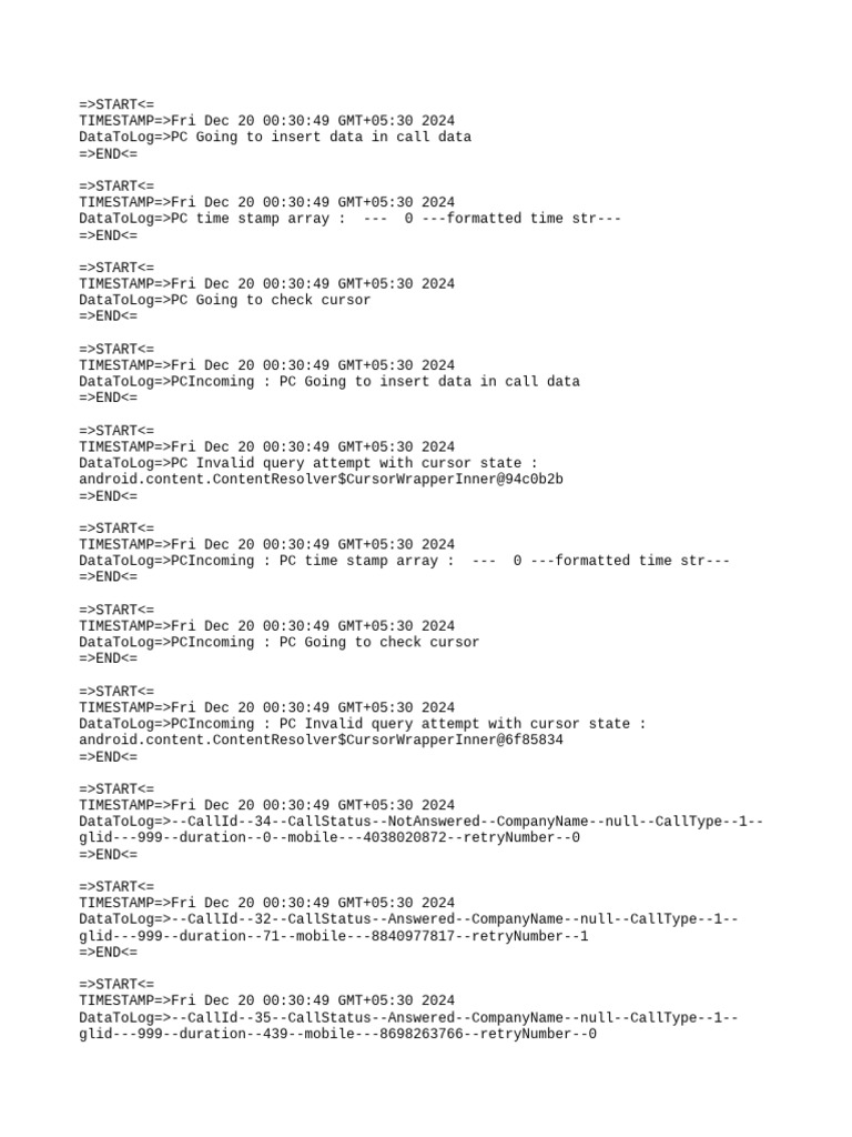 NSDMERPLogs_2024-12-20 | PDF | Computer Programming | Databases