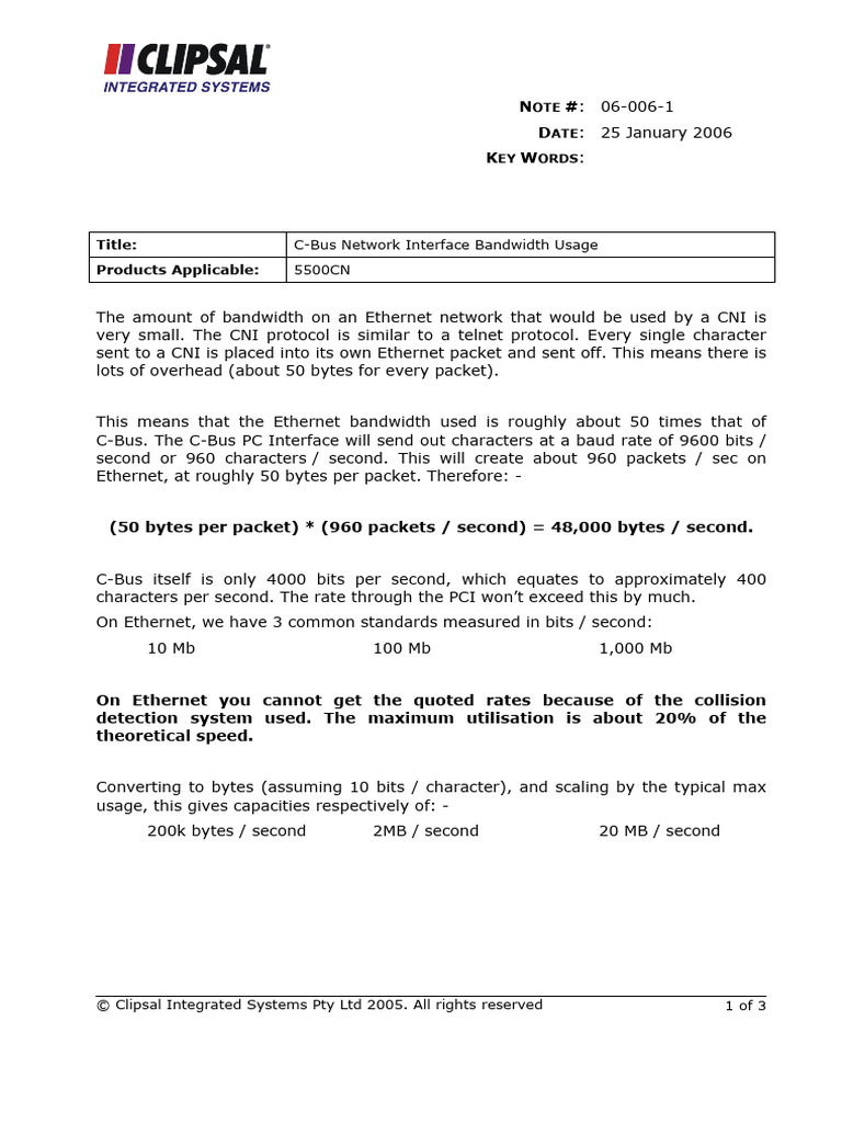 AN_06-006-1_C-Bus_Network_Interface_Bandwidth_Usage | PDF | Ethernet ... AN_06-006-1_C-Bus_Network_Interface_Bandwidth_Usage | PDF | Ethernet ...
