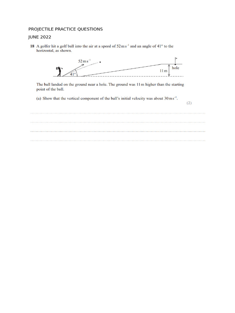Projectile Practice Questions | PDF