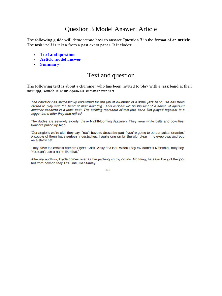 Article Writing Sample-26892 | PDF | Performing Arts