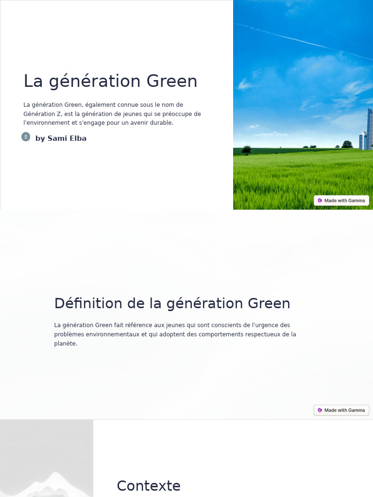 La Génération Green et son Impact | PDF | Environnement naturel ...