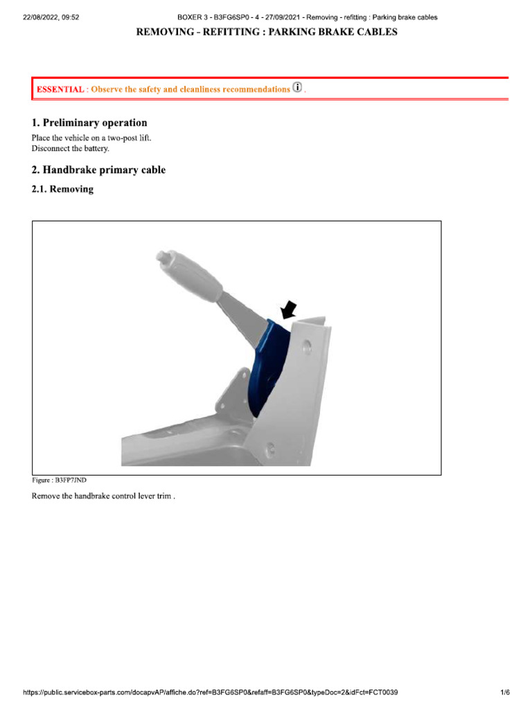 Boxer Parking Brake Skifte | PDF