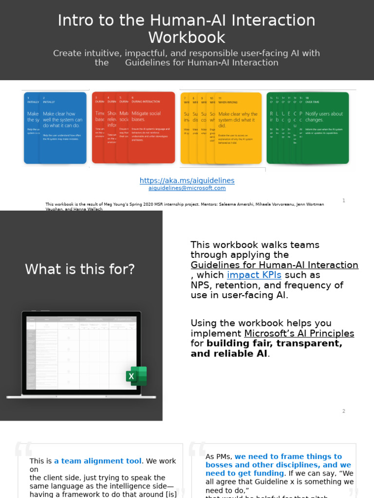 Human-AI Interaction Guidelines Workbook | PDF | Artificial ...
