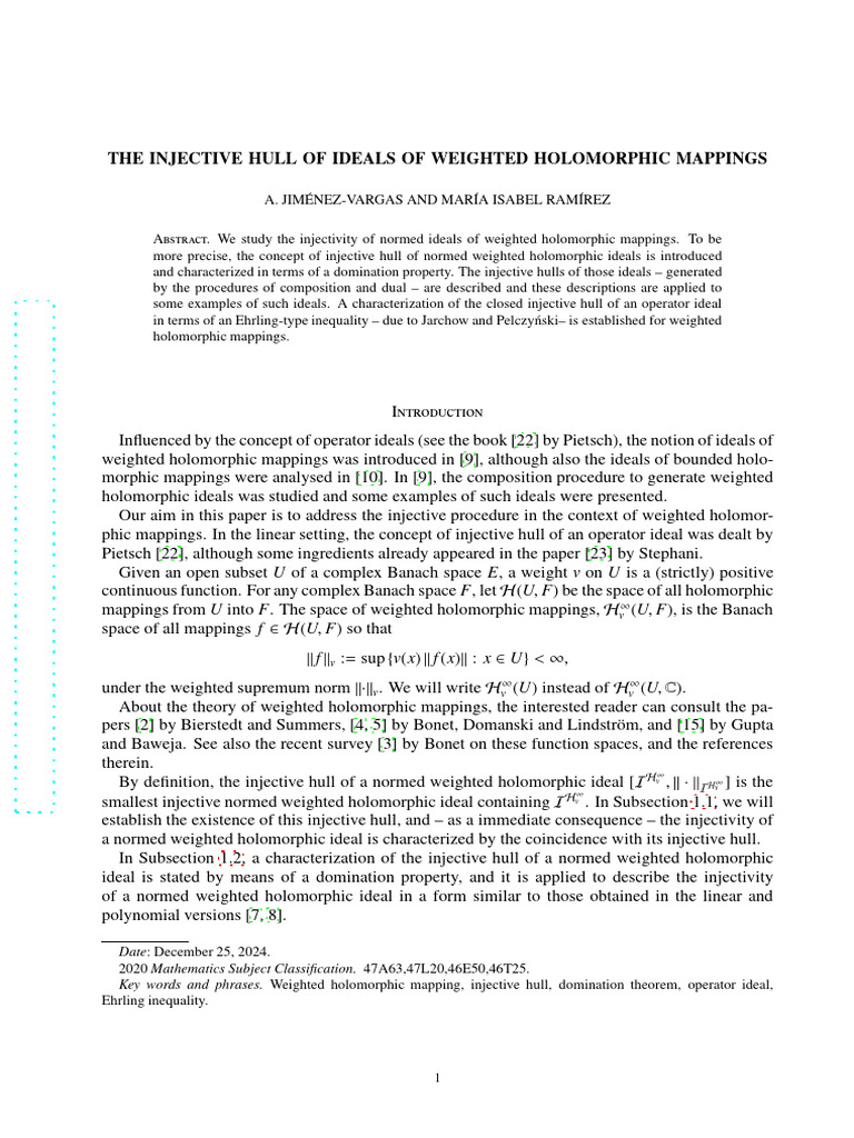 The Injective Hull of Ideals of Weighted Holomorphic Mappings | PDF ...