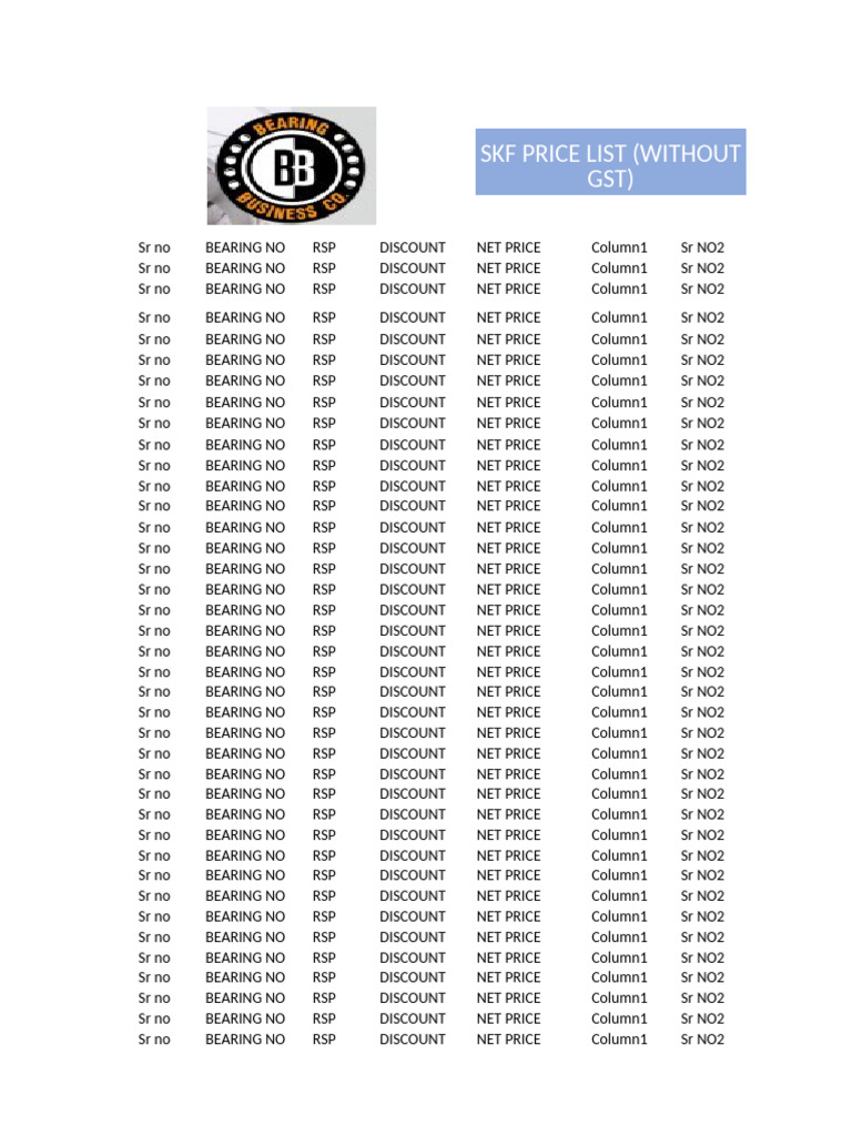 Veeny Industries SKF Quotation | PDF