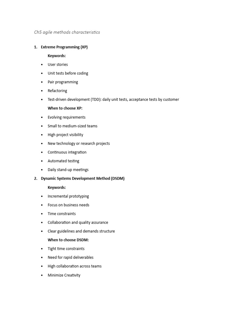 Ch5 Agile Methods Characteristics | PDF | Software Development Process | Agile Software Development