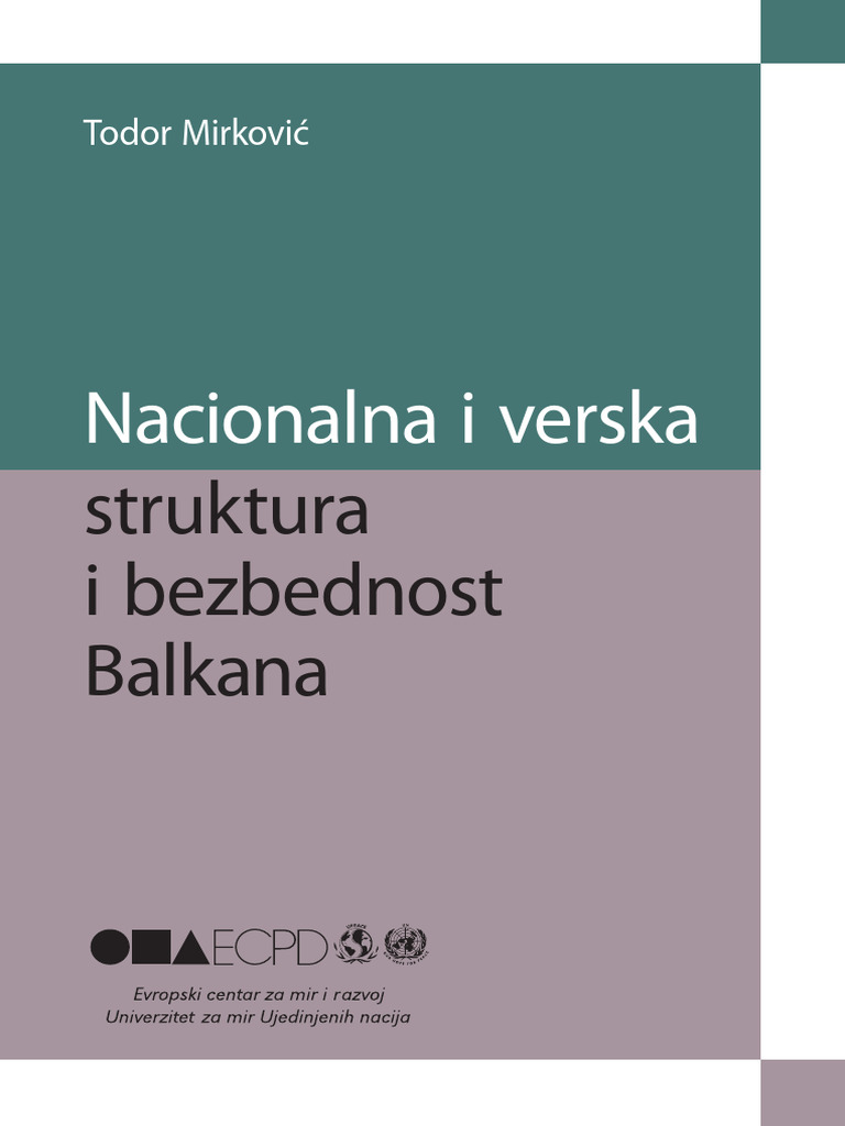2016 Nacionalna I Verska Struktura Balkana Web | PDF