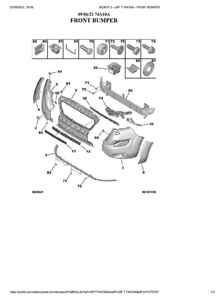 Boxer Front Bumper Parts | PDF