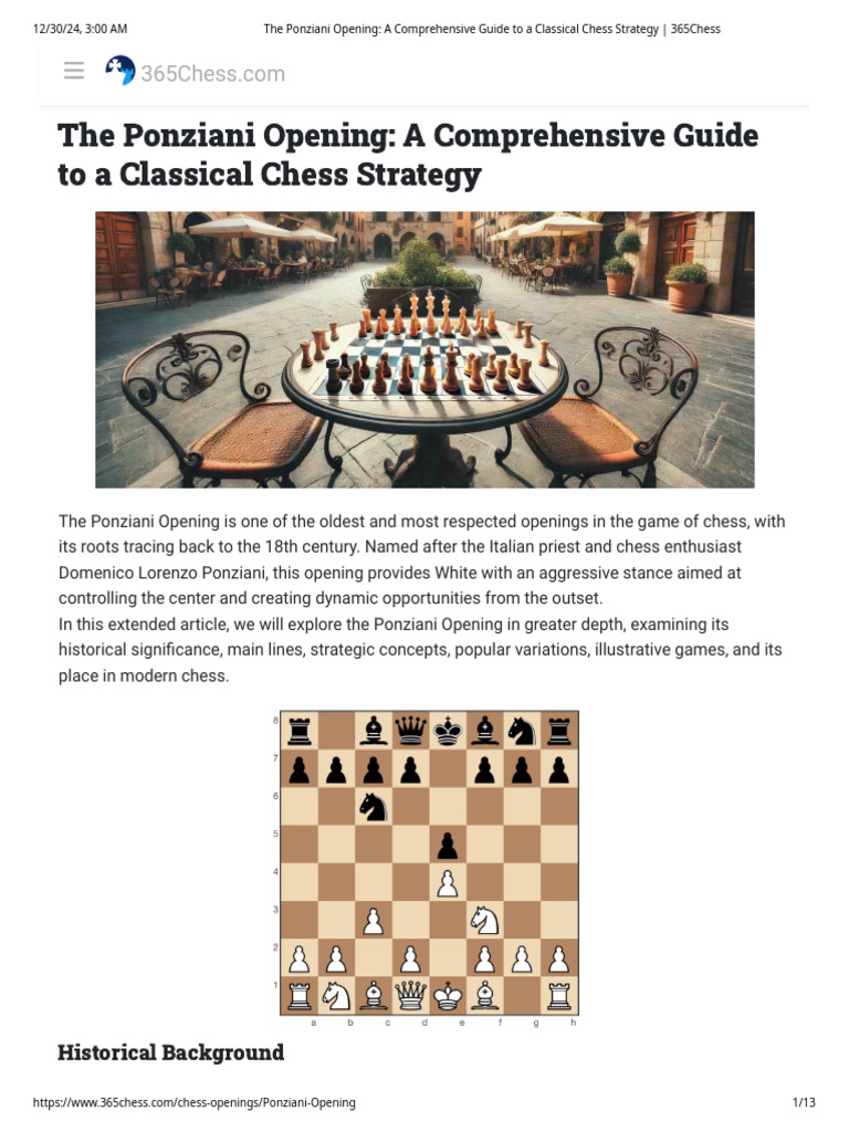 Ponziani Opening: A Strategic Overview | PDF | Chess Openings | Chess