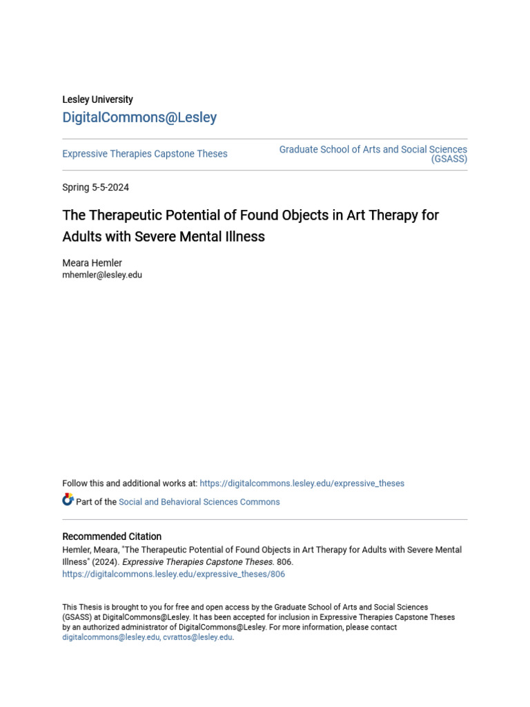 The Therapeutic Potential of Found Objects in Art Therapy for Adults ...