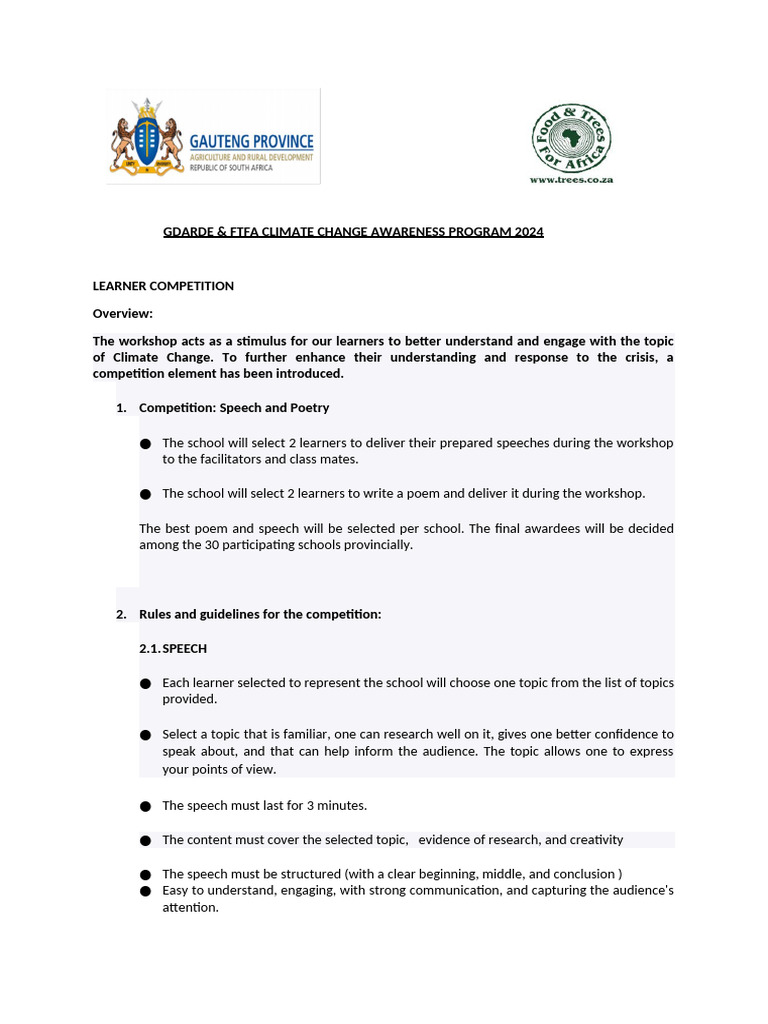 Gdarde - Competition Catergories 2024 | PDF